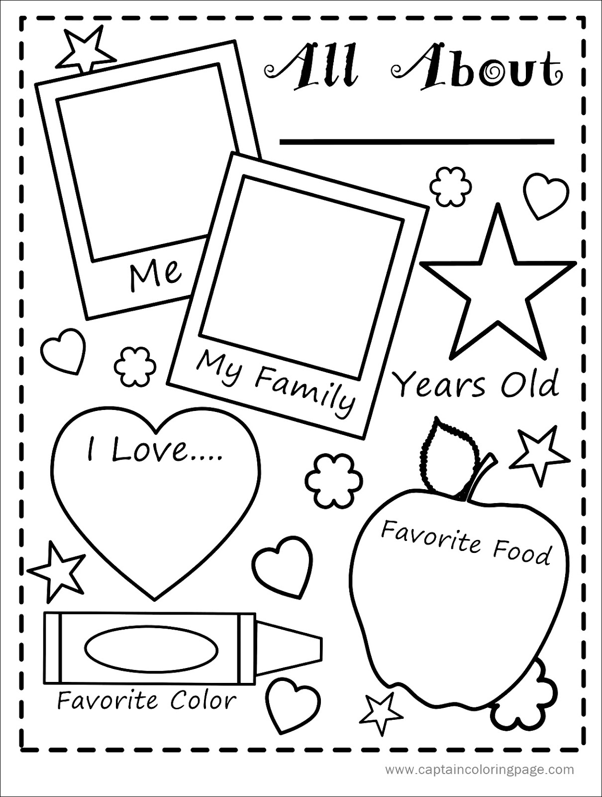Pin On Free Printables School All About Me Worksheets