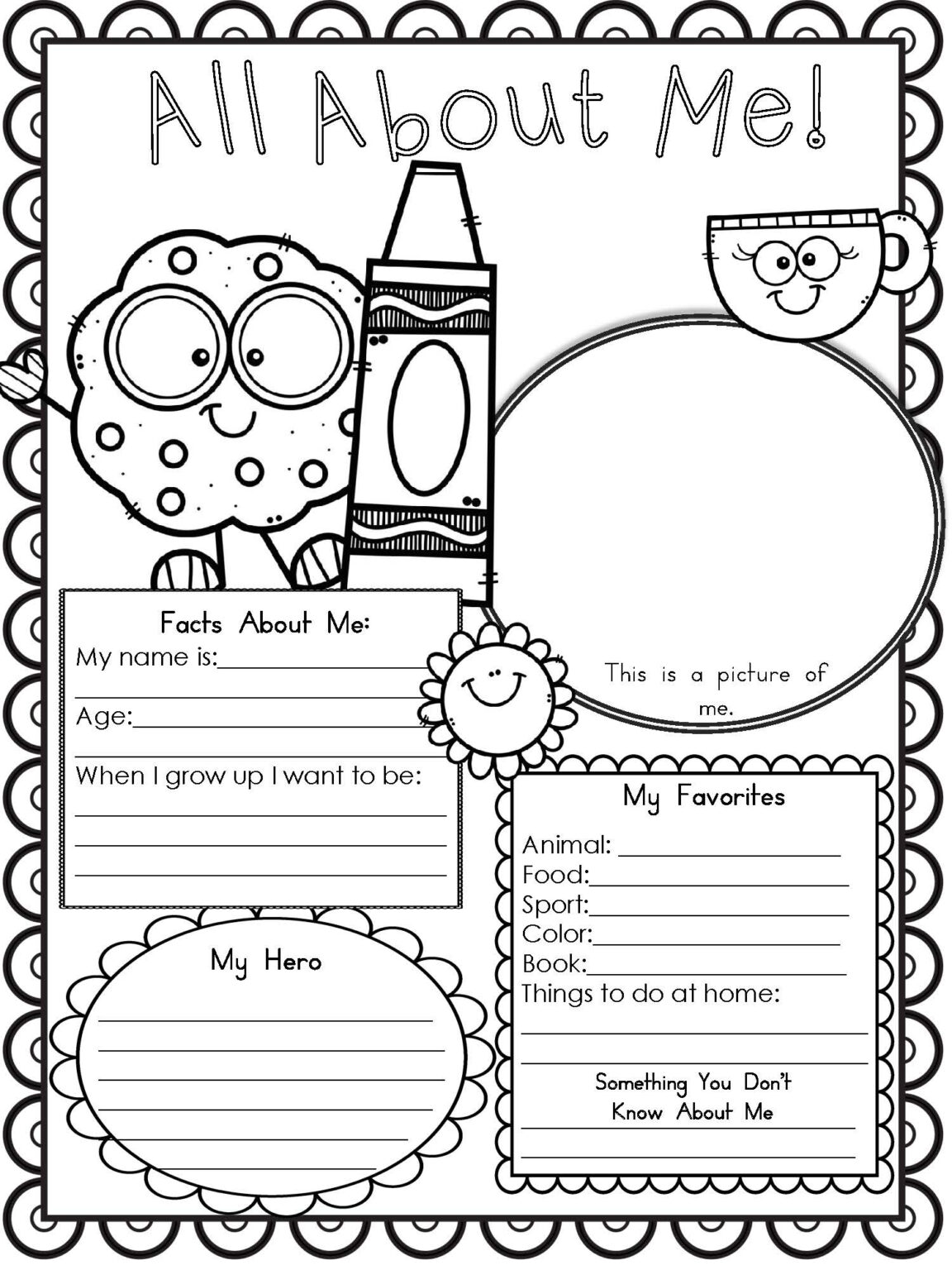 All About Me Free Printable Worksheets | All About Me Worksheets