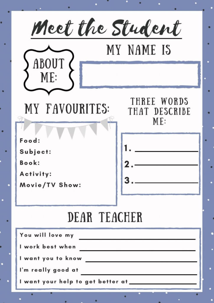 Get To Know Me For Students – All About Me Worksheets