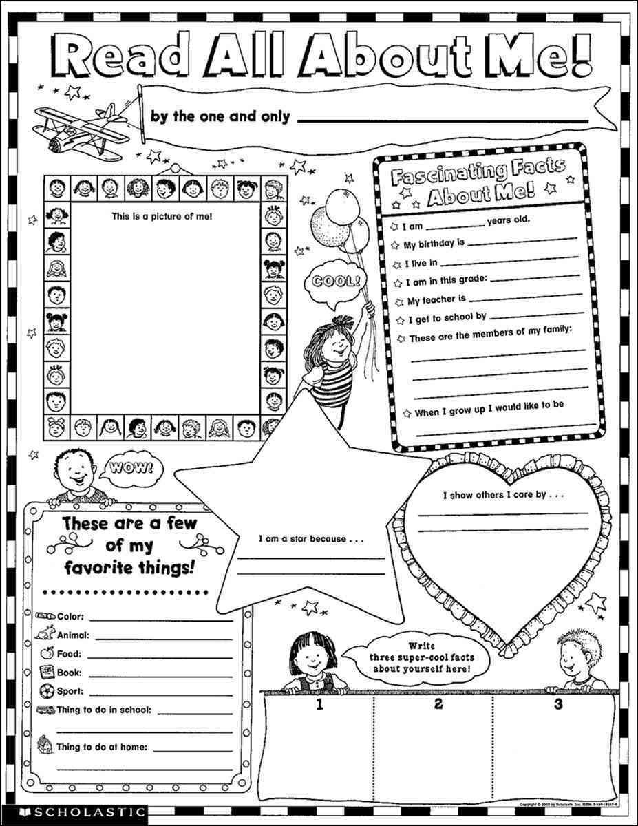Read All About Me Worksheet All About Me Worksheets