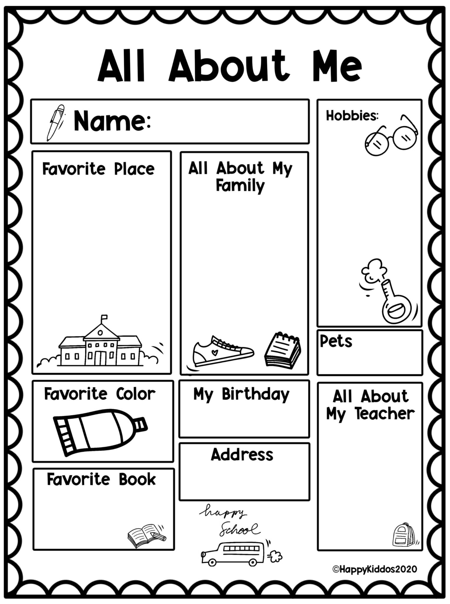 First Grade All About Me Worksheet | All About Me Worksheets