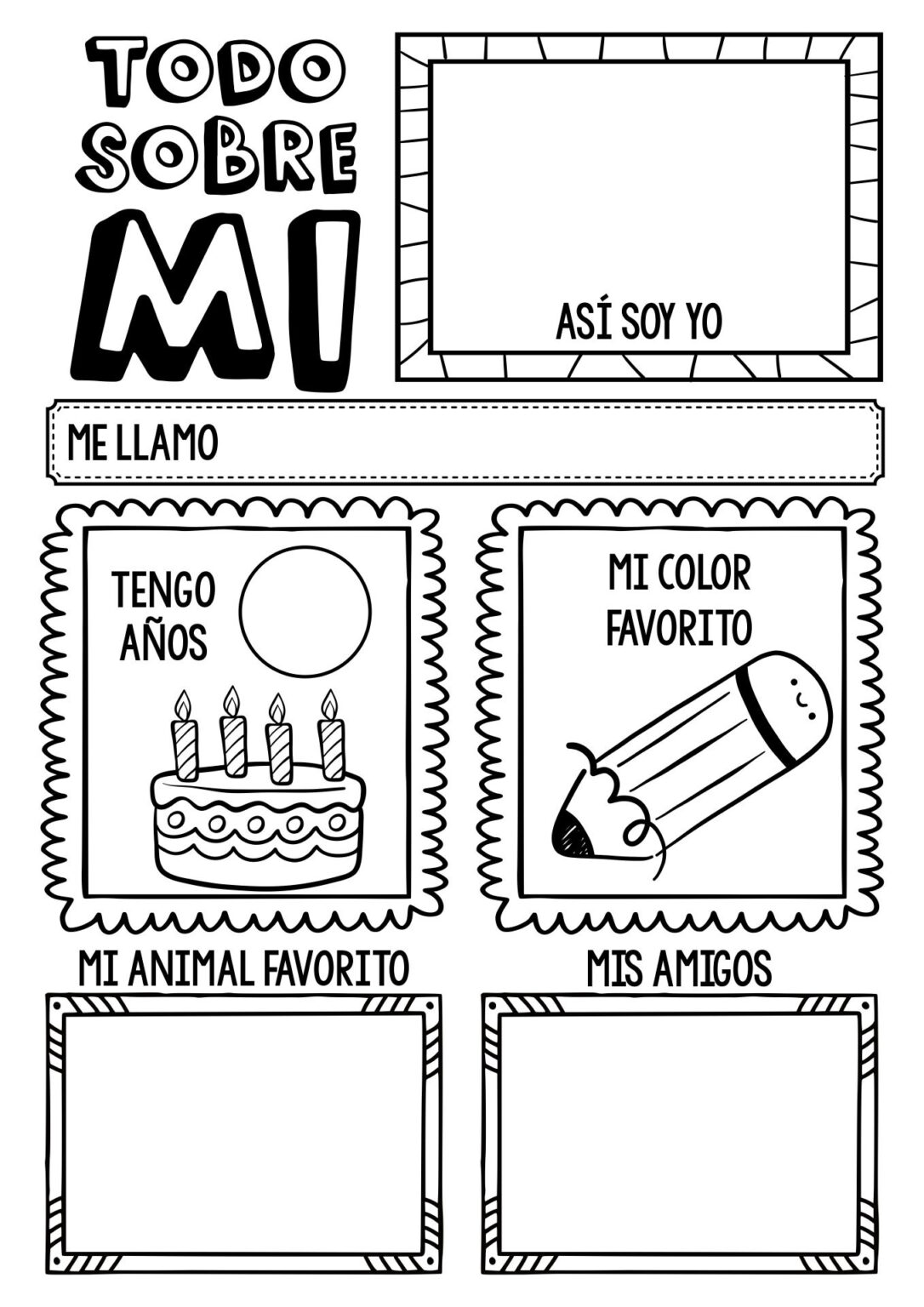 All About Me Worksheet in Spanish Free Download | All About Me Worksheets