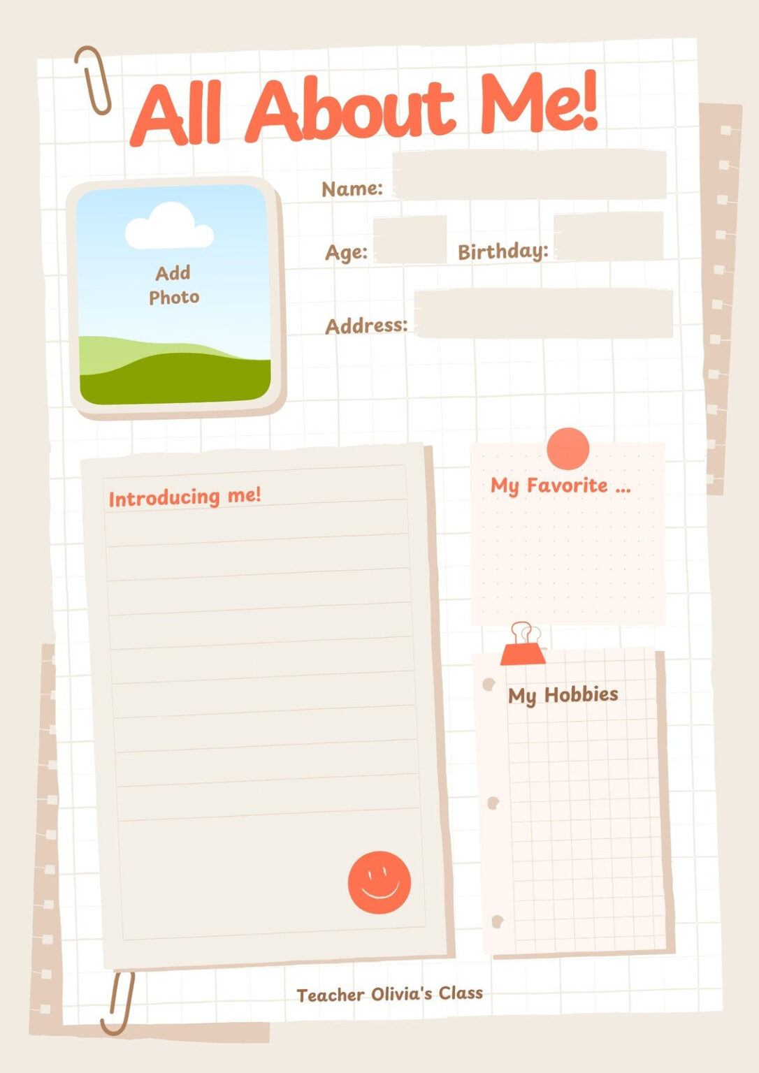 All About Me Worksheet Special Education | All About Me Worksheets